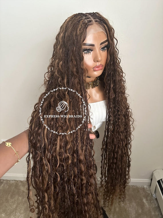 Human Hair Braided Wigs | Bohemian Knotless Braids – Express Wig Braids