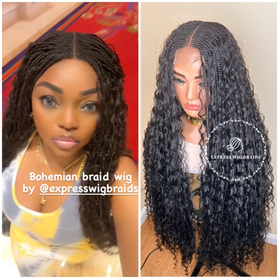 Bohemian Knotless Braid Wigs | Custom Goddess Box Braids Wig for Sale ...
