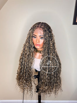 Bohemian Knotless Braid Wigs | Custom Goddess Box Braids Wig for Sale ...