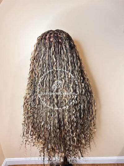 Bohemian Knotless Braid Wigs | Custom Goddess Box Braids Wig for Sale ...